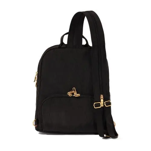 BAGGALLINI Coastal Flip Lock Day Pack - Black W/gold Hardware