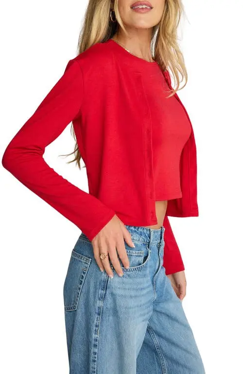 SUNDAY RITUAL Cropped Cardigan - Red
