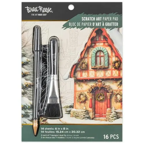 BREA REESE Scratch Art Paper Pad Home For The Holidays - Multicolored