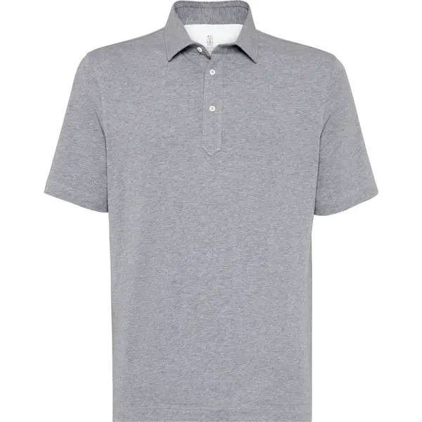 Brunello Cucinelli Polo With Shirt Collar - Grey