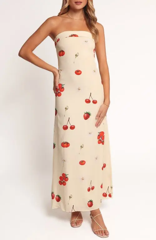 PETAL & PUP Strapless Printed Maxi Dress