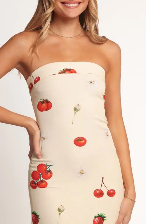 PETAL & PUP Strapless Printed Maxi Dress