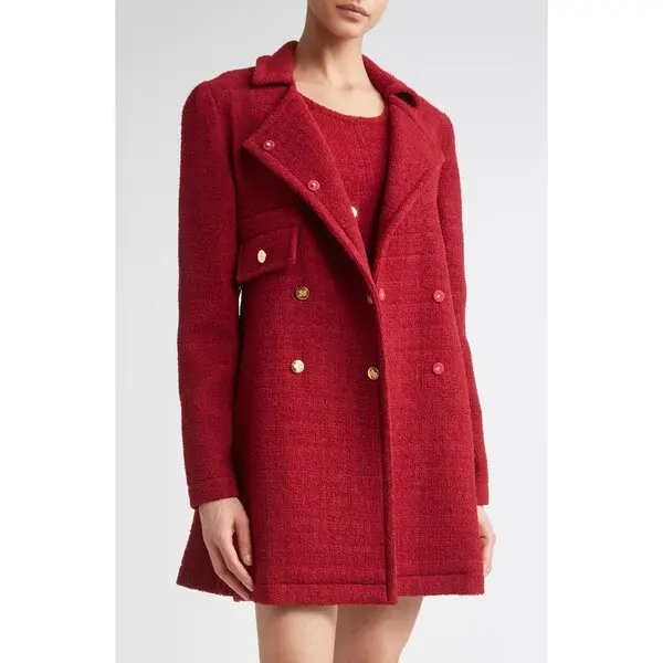 Giambattista Valli Double-breasted Wool Blend Bouclé Jacket