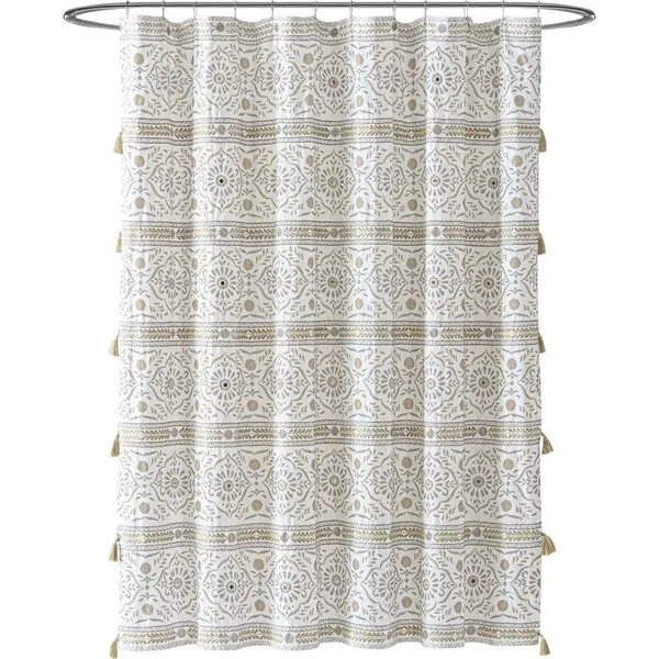JOHN ROBSHAW Rangila Shower Curtain - Linen