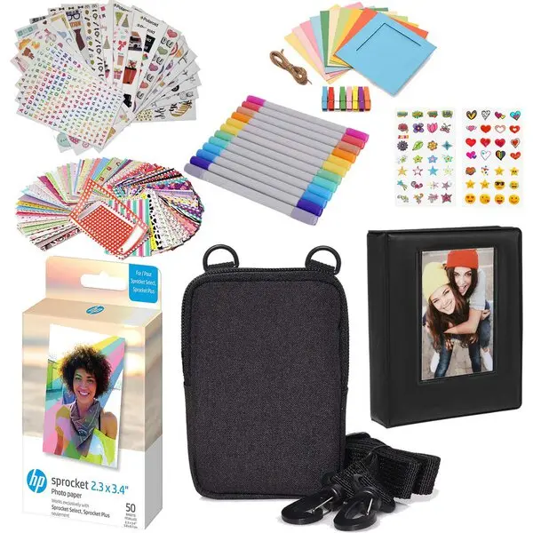 HP Sprocket 2.3x3.4 Zink Photo Paper Bundle - White
