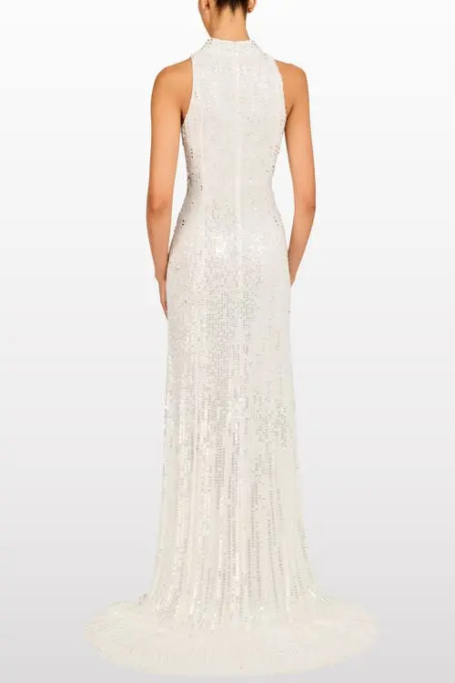 Jenny Packham Benue Sequin-embellished Maxi Dress - Vanilla