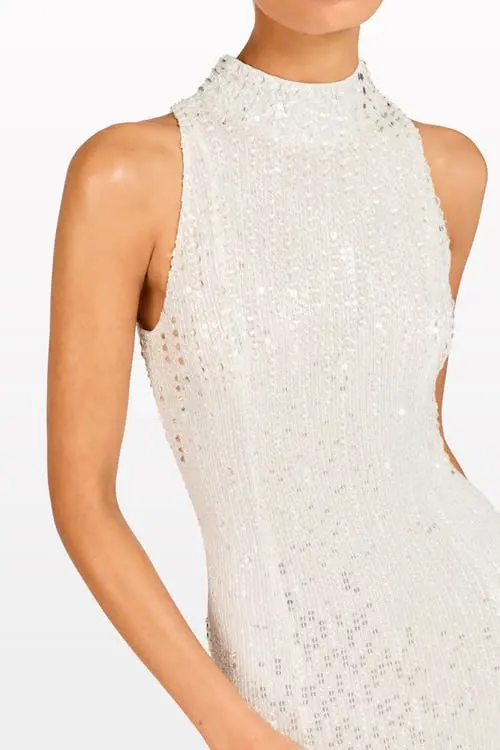 Jenny Packham Benue Sequin-embellished Maxi Dress - Vanilla