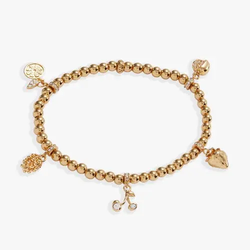 ALEX AND ANI Summer Fruits Charm Stretch Bracelet - Gold