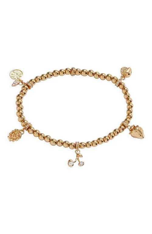 ALEX AND ANI Summer Fruits Charm Stretch Bracelet - Gold