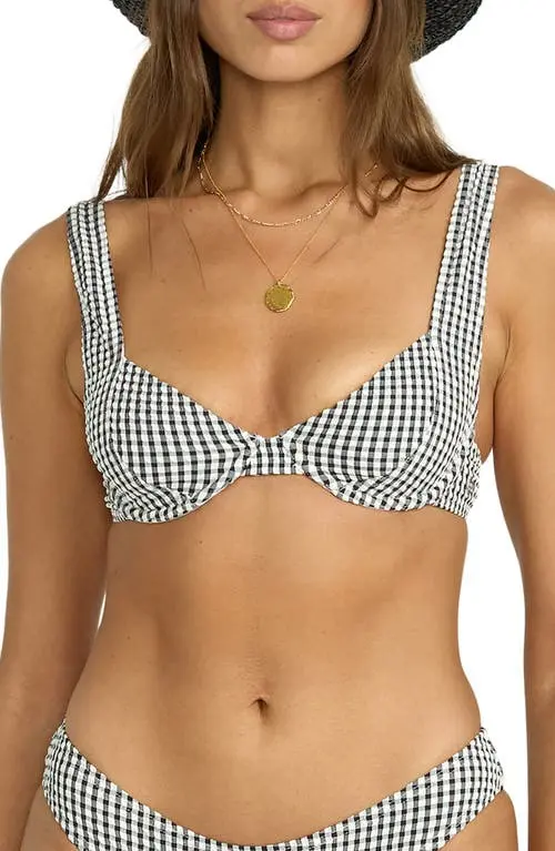 BILLABONG Wave Check Chloe Underwire Bikini Top - Black Pebble