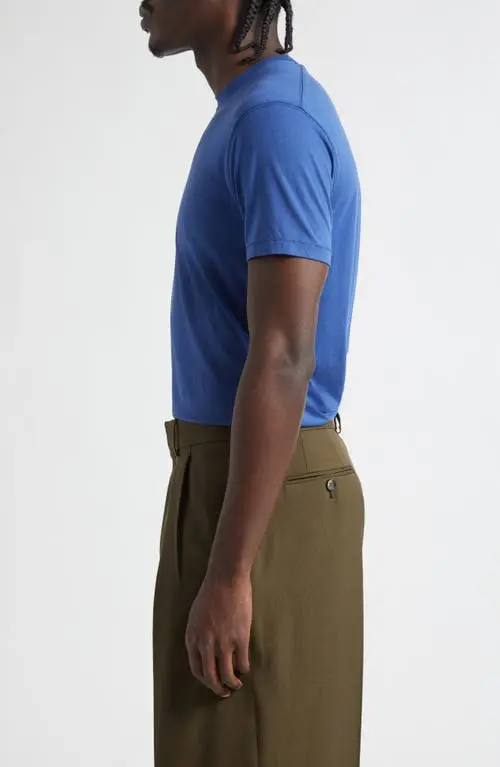TOM FORD Short Sleeve Lyocell & Cotton Crewneck T-shirt - Prussian Blue