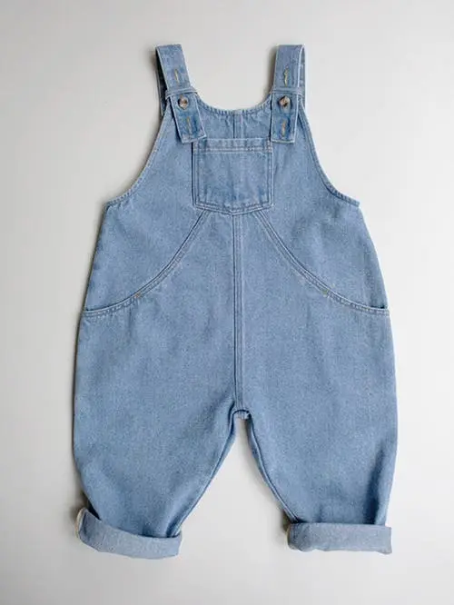 THE SIMPLE FOLK The Oversized Denim Dungaree - Mid Denim