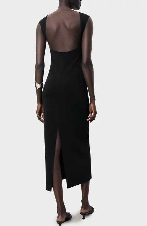 Mango Scoop Back Midi Dress