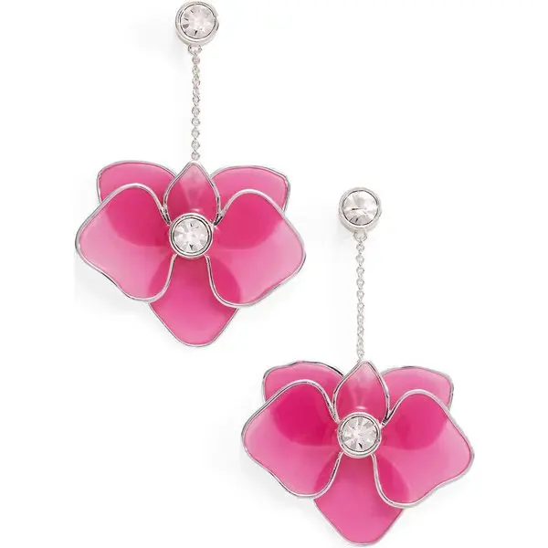 ALEX AND ANI New York Botanical Garden® Orchid Statement Earrings - Pink