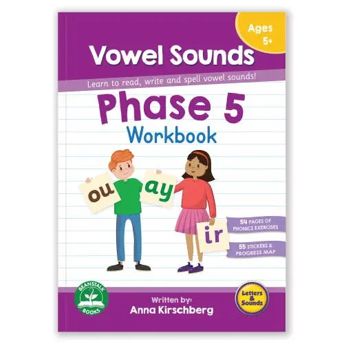 JUNIOR LEARNING Phase 5 Vowel Sounds Workbook - Multicolored