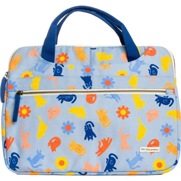 THE TOTE PROJECT Laptop Case | Meow Meadow - Blue
