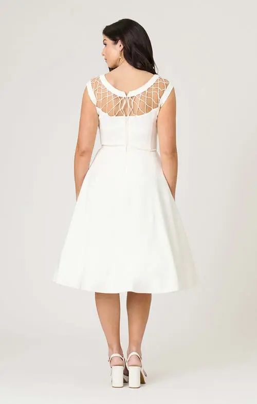 Unique Vintage Diamond Cutout Swing Dress