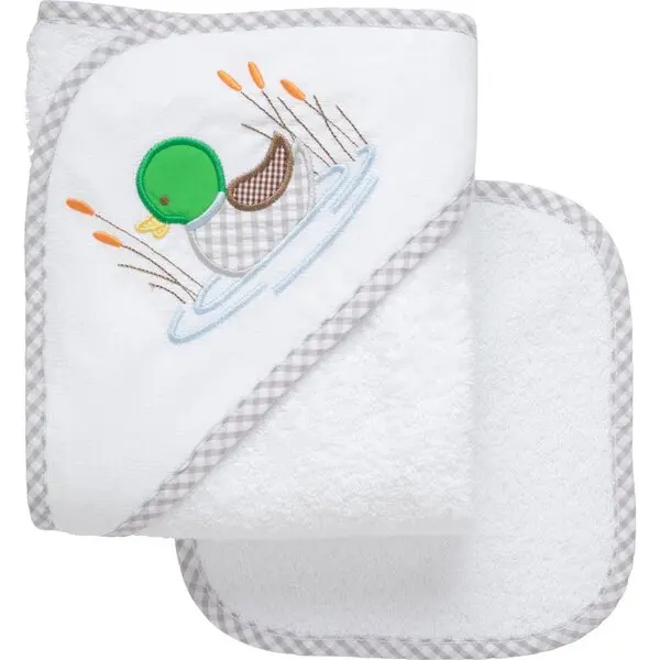 3 MARTHAS Hooded Towel & Washcloth Set - Mallard