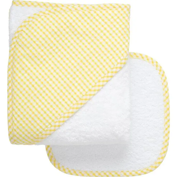 3 MARTHAS Hooded Towel And Washcloth Set - Yellow
