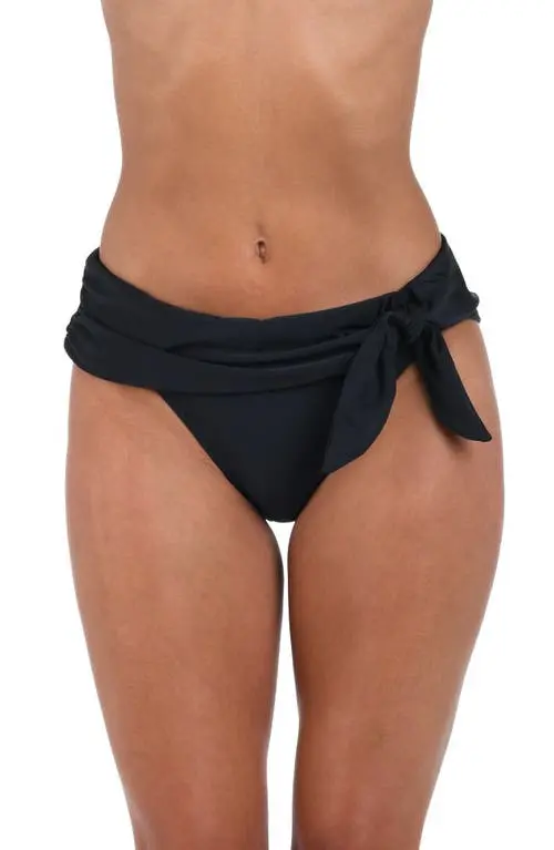 SUNSHINE 79 Solid Sash Hipster Bikini Bottom - Black