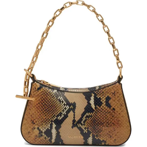 Alexander McQueen Mini Python Print Top Handle Bag