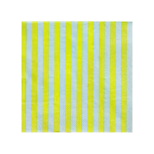 JOLLITY & CO Blue And Green Striped Large Napkins - Assorted Pre-pack