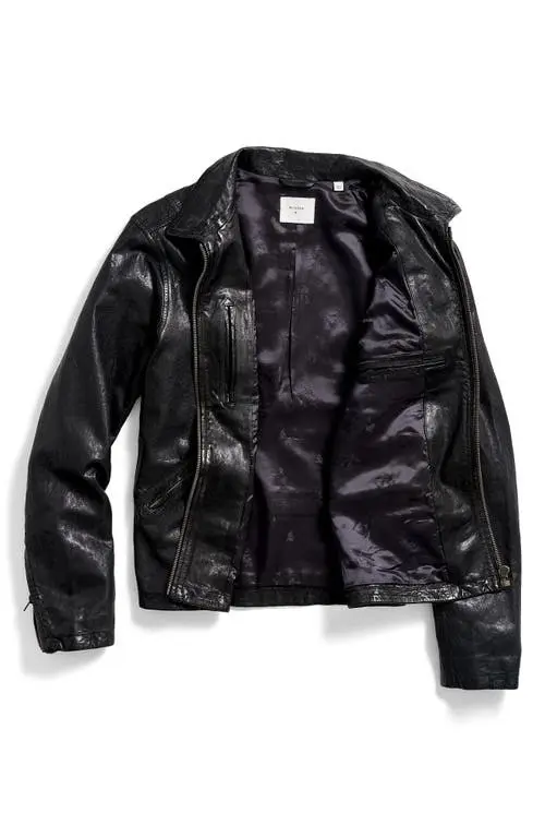 Billy Reid Blake Tumbled Lambskin Leather Jacket