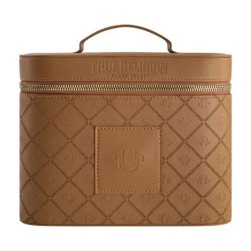 True Religion Cosmetic Case With Mirror - Brown