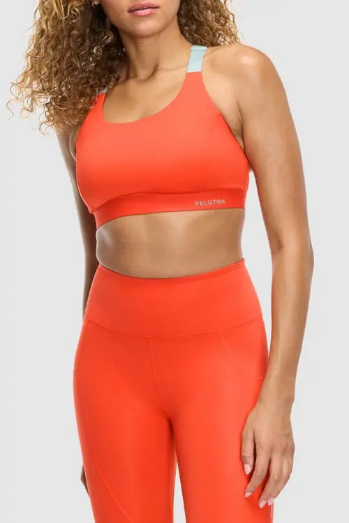 PELOTON Enhanced Support Racerback Bra - Cherry Tomato