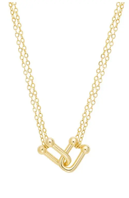 ATHRA LUXE Dual Chain Interlocking Link Necklace - Gold