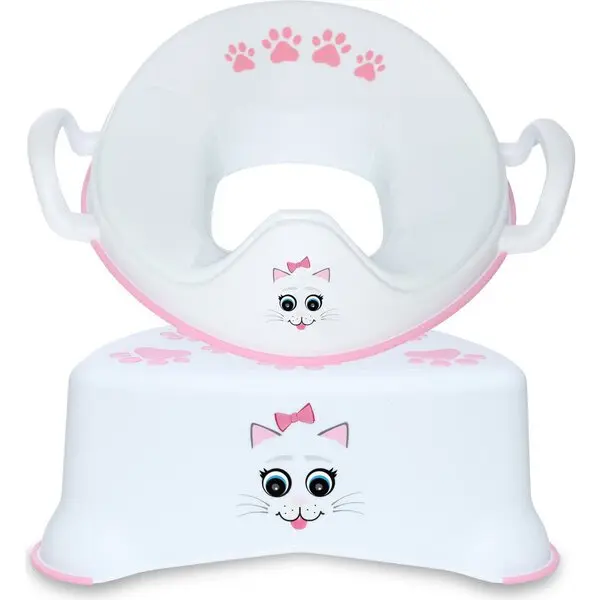 MY CARRY POTTY Toilet Seat And Step Stool Bundle - Cat