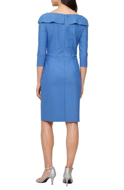 Alex Evenings Contour Collection Cocktail Dress - Cornflower