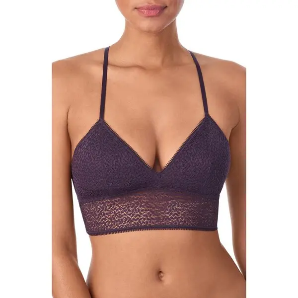 Dkny Modern Lace Longline Bralette - Nightshade
