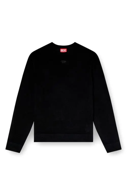 DIESEL® K-valiam Cutout Logo Wool Sweater - Deep/black