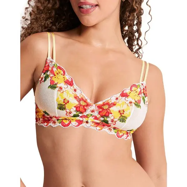 ADORE ME Martha Unlined Bralette Bra - Floral White