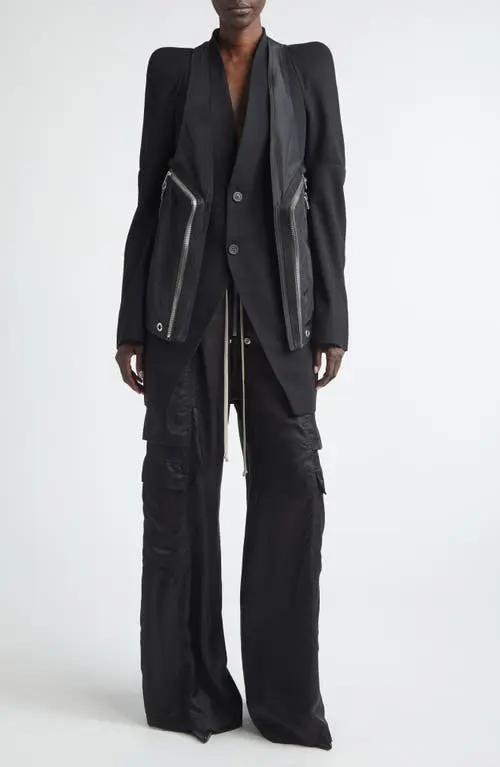 Rick Owens Cargobelas Satin Cargo Pants - Black