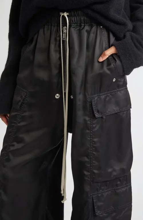 Rick Owens Cargobelas Satin Cargo Pants - Black