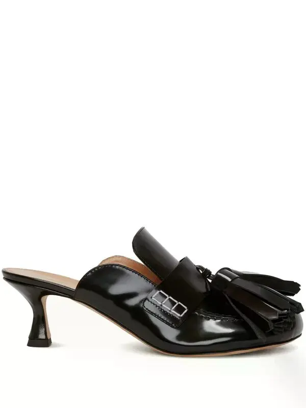 JW Anderson Leather Tassel Detail Mules - Black