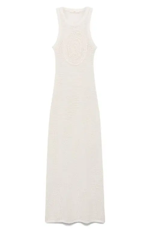 Mango Cotton-blend Crochet Appliqué Cover-up Dress - Off White