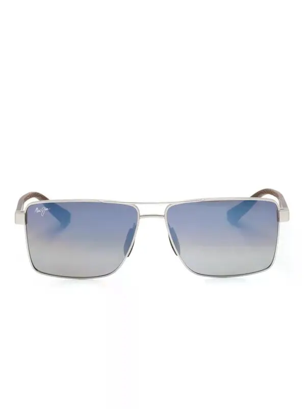 Maui Jim Piha Rectangle-frame Sunglasses - Silver