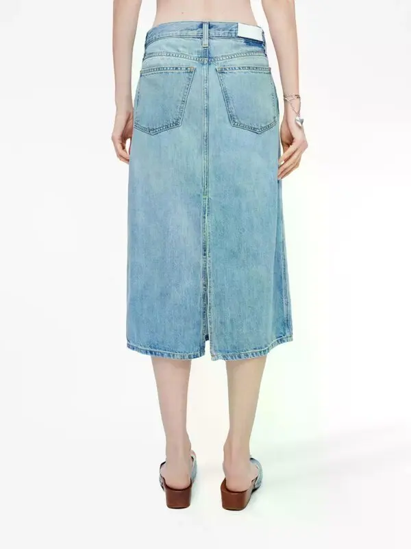 RE/DONE Low Rider Midi Denim Skirt
