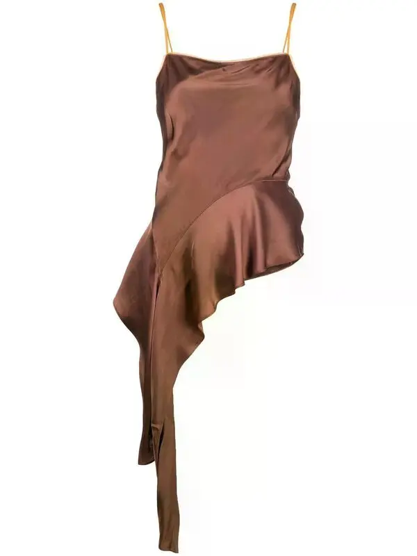 Helmut Lang Asymmetric Draped Satin Top