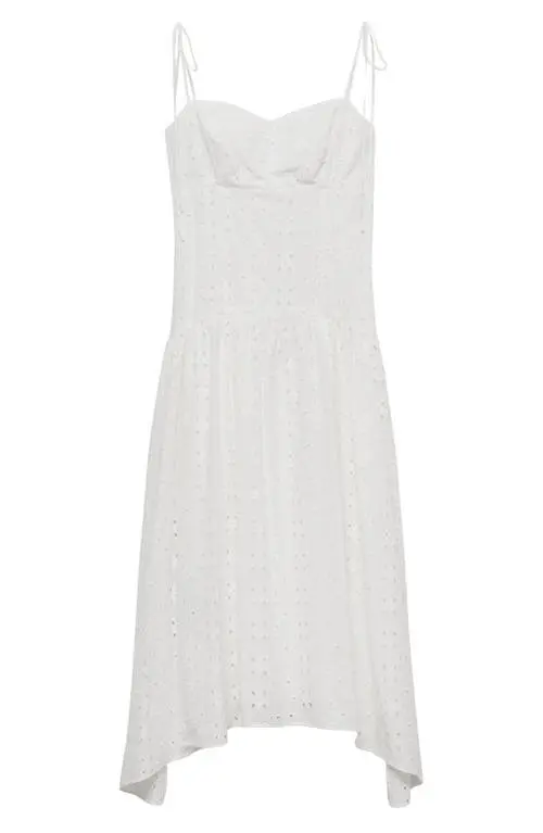 Mango Cotton Eyelet Midi Dress