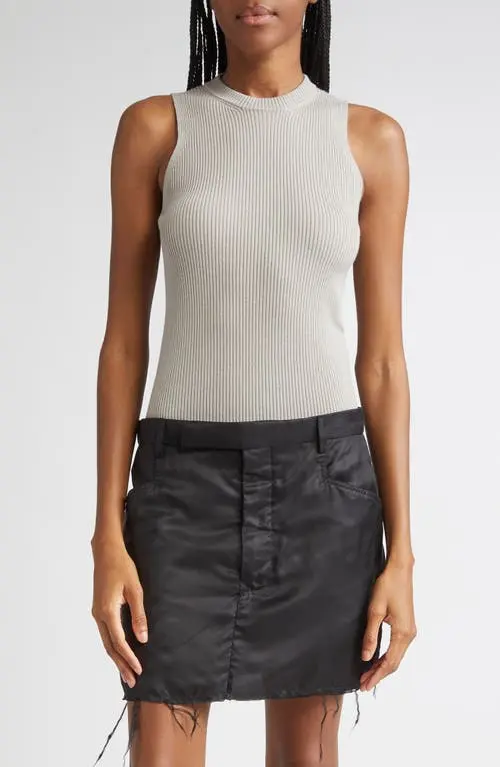 Rick Owens Maglia Wool Rib Tank - Pearl
