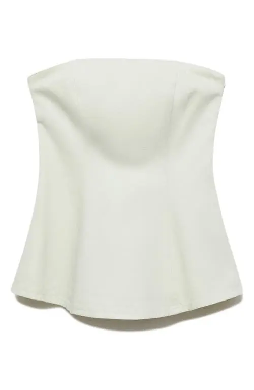 Mango Strapless Flared Top