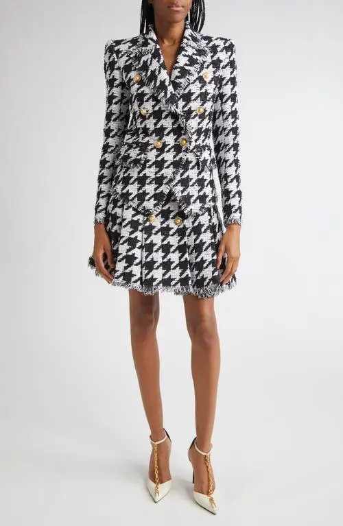 Balmain Houndstooth Fringe Jacket