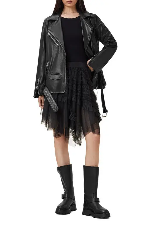 ALLSAINTS Jayde Handkerchief Hem Tulle Skirt - Black