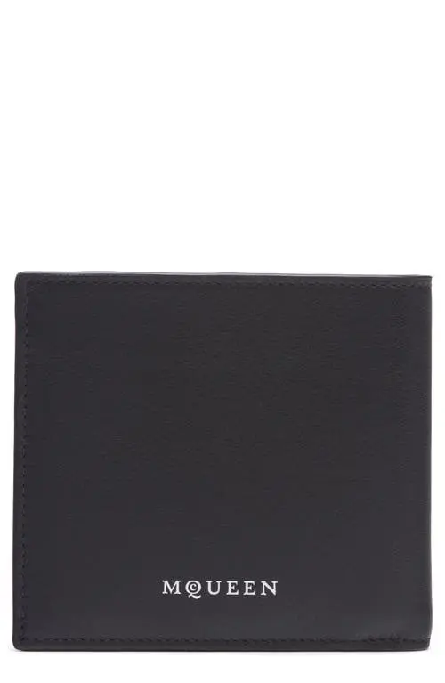 Alexander McQueen Leather Biffold Wallet - Black/silver