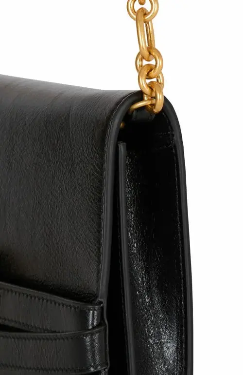 Balmain Crinkled Leather Wallet With Shuffle Chain - Black