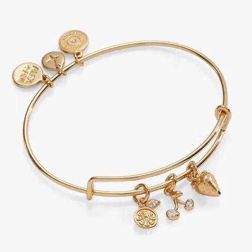 ALEX AND ANI Summer Fruits Charm Bangle - Gold